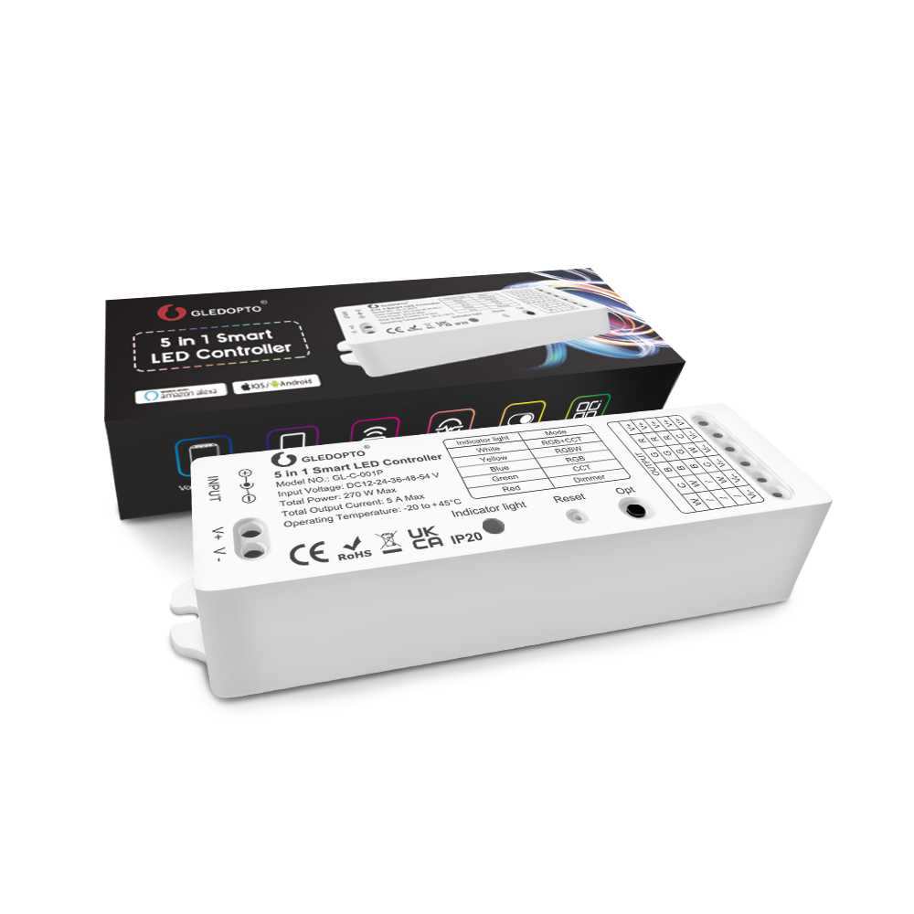 Sterownik ZigBee 5 w 1 do taśm LED kompatybilny z Philips Hue Tuya RGB