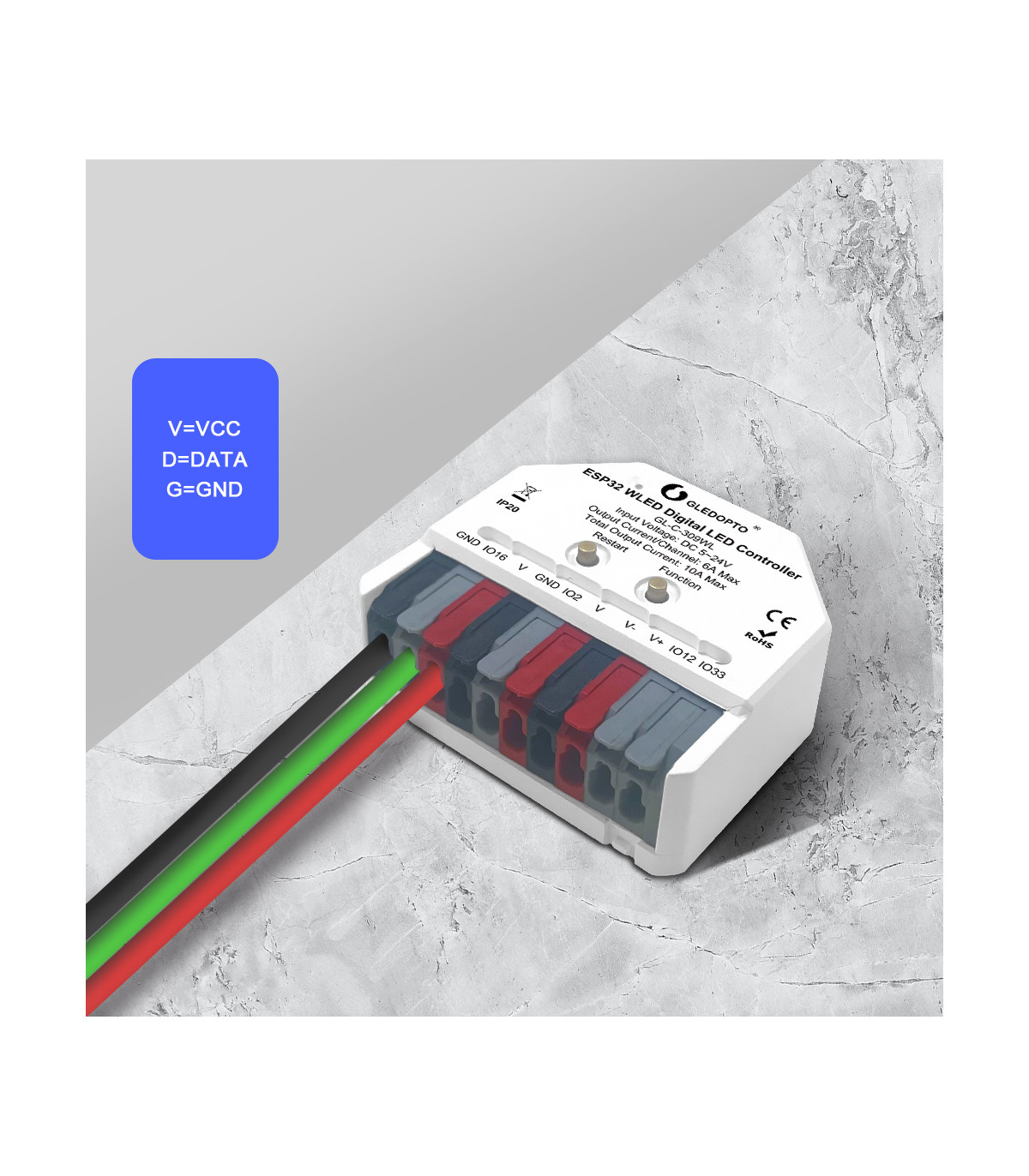 Sterownik WLED Magic Pixel LED WiFi ESP32 Home Assistant WS281x