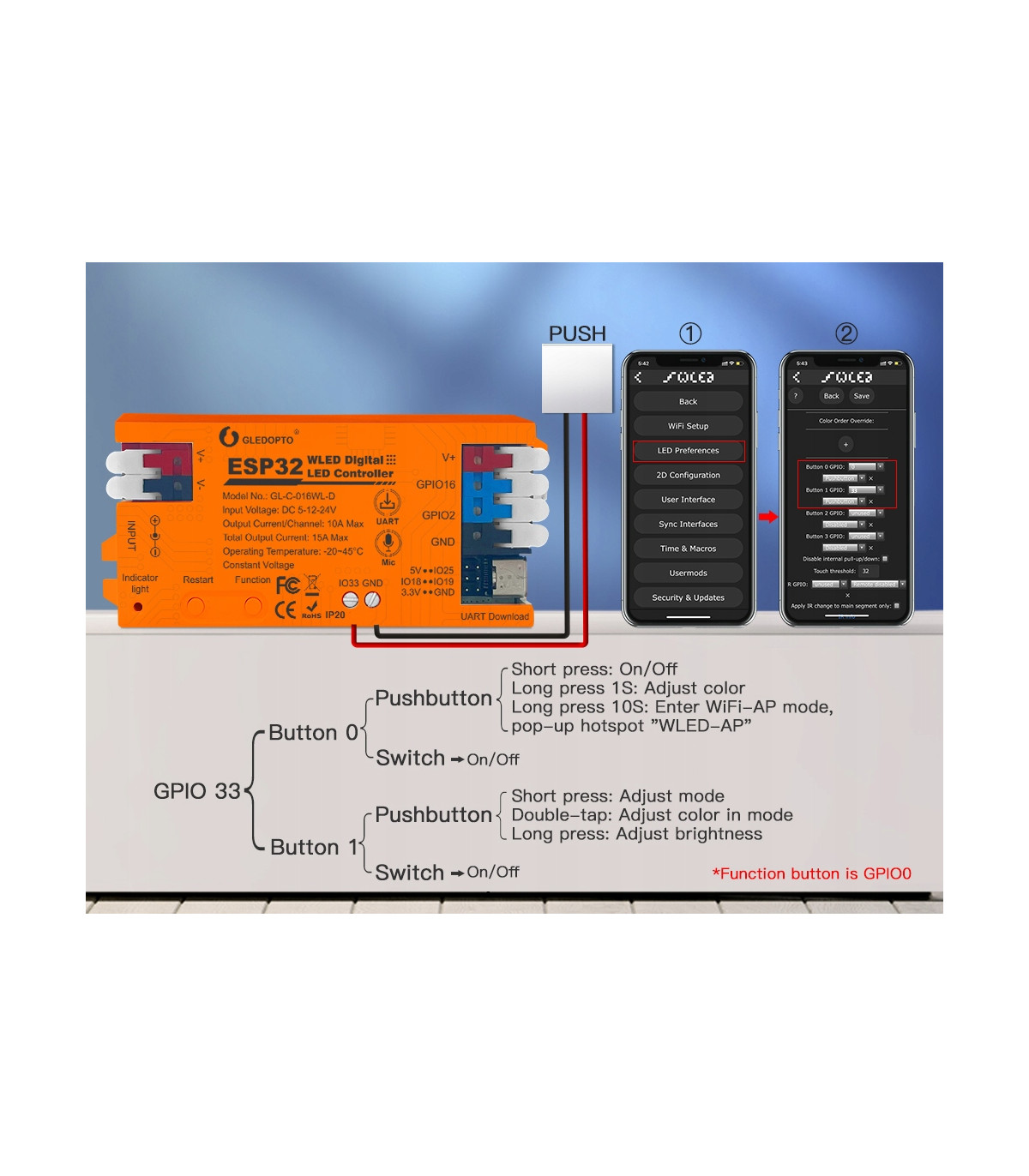 Sterownik WLED Magic Pixel RGBIC WiFi ESP32 Home Assistant MQTT UART USB-C